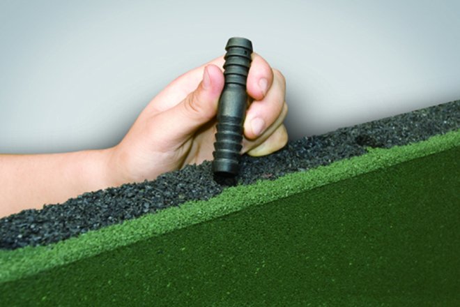 Perforated rubber mat connector